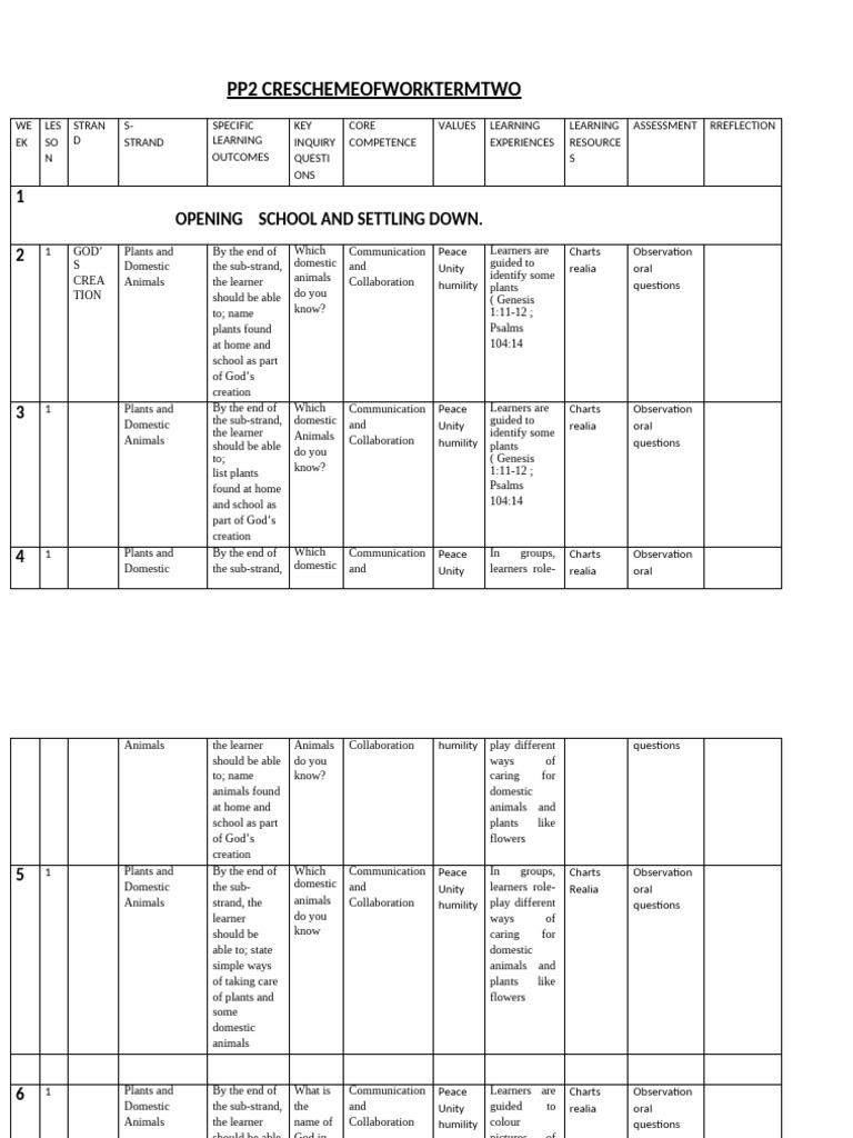 CRE PP2 TERM 2 (1) Schemes | PDF