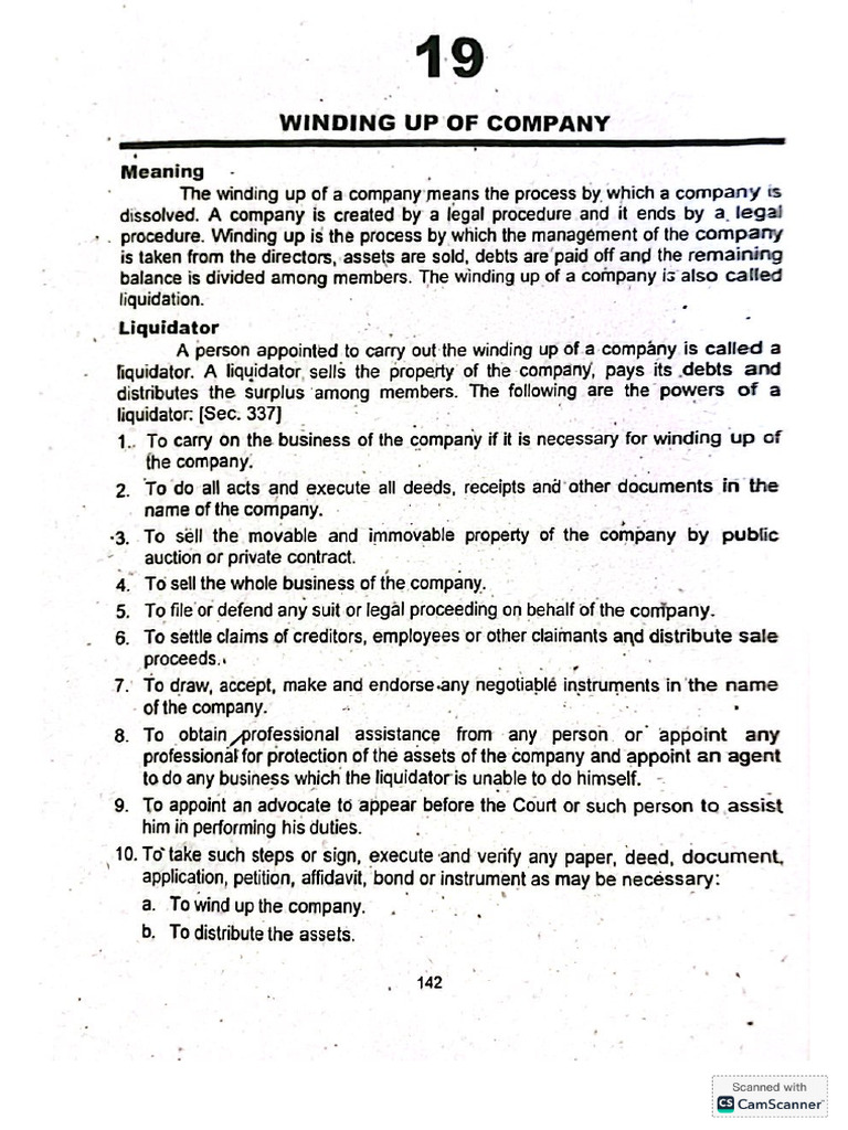 Winding Up of A Company | PDF