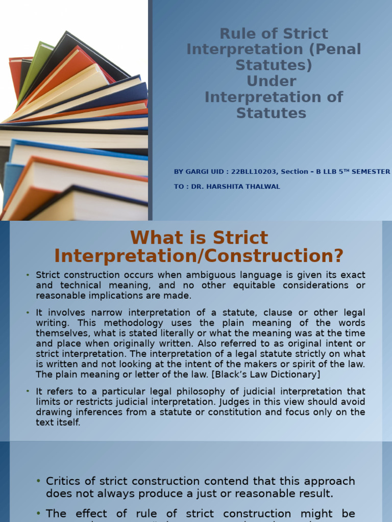 Strict Interpretation of Penal Statutes | PDF | Justice | Crime & Violence