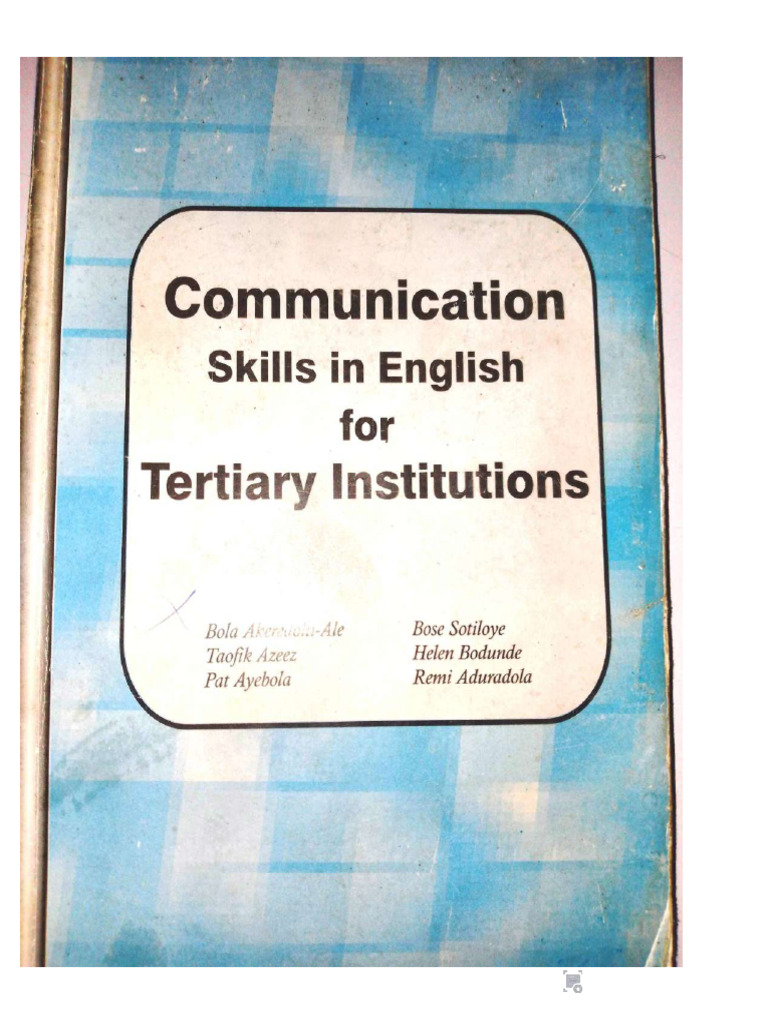 Communication Skills in English For Tertiary Institution (1) - 1 | PDF | Computers