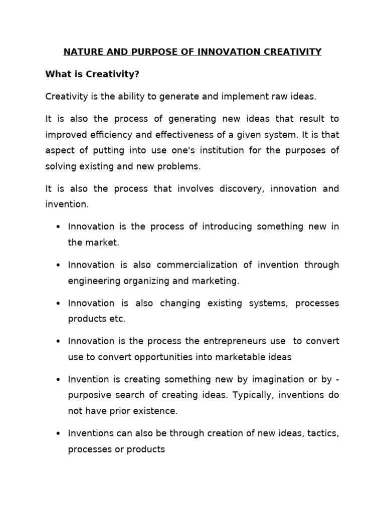 Understanding Innovation and Creativity | PDF | Creativity | Innovation