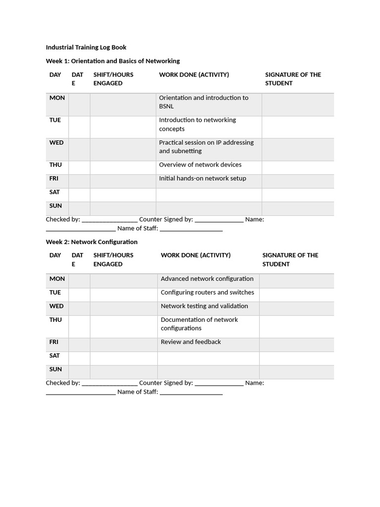 Industrial Training Log Book | PDF | Computer Network | Quality Of Service
