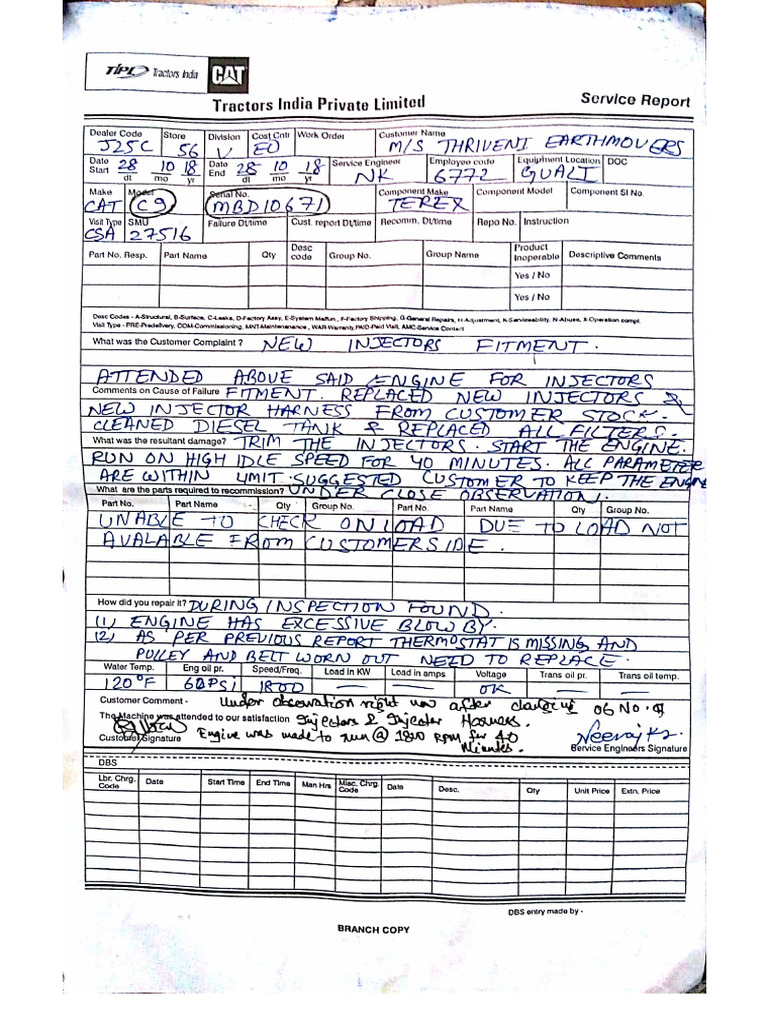 C9 CAT Engine Inspection Report | PDF