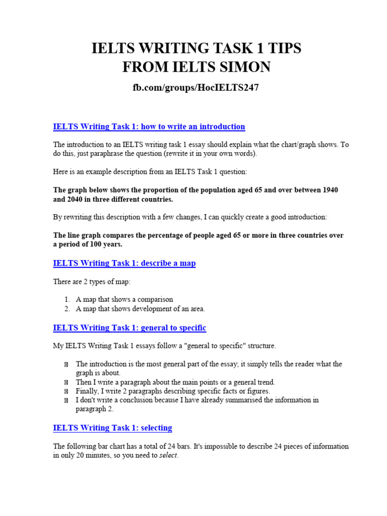 IELTS Writing Task 1 From IELTS Simon | PDF | Language Mechanics ...