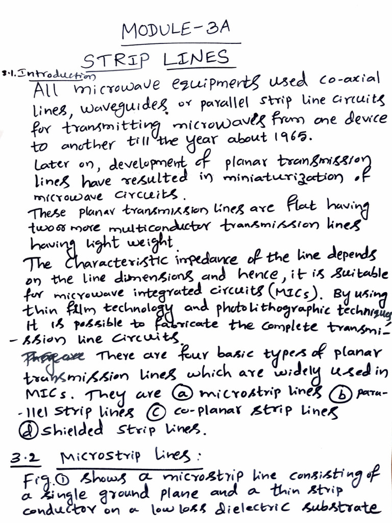 Introduction To Strip Lines Notes Part-1 | PDF | Electricity ...