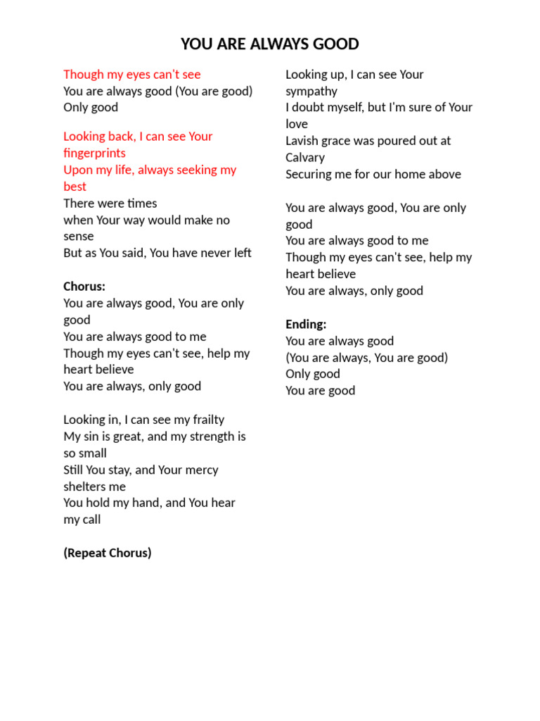 You Are Always Good | PDF | Cooking, Food & Wine | Wellness