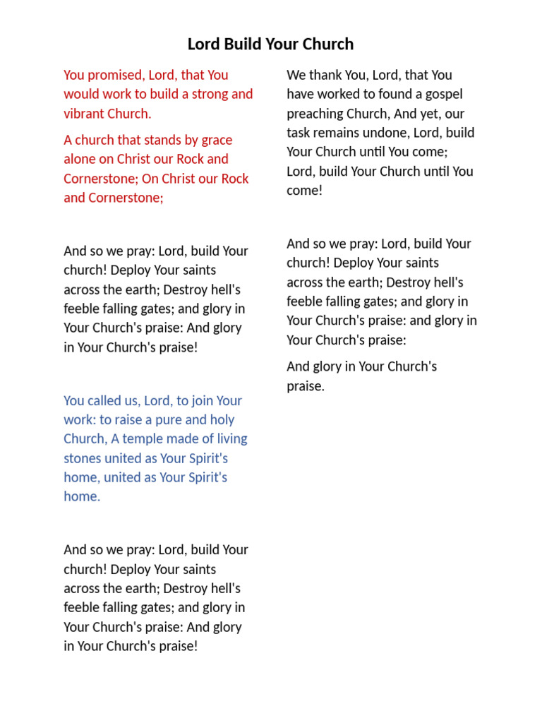 Prayer for Church Growth and Unity | PDF