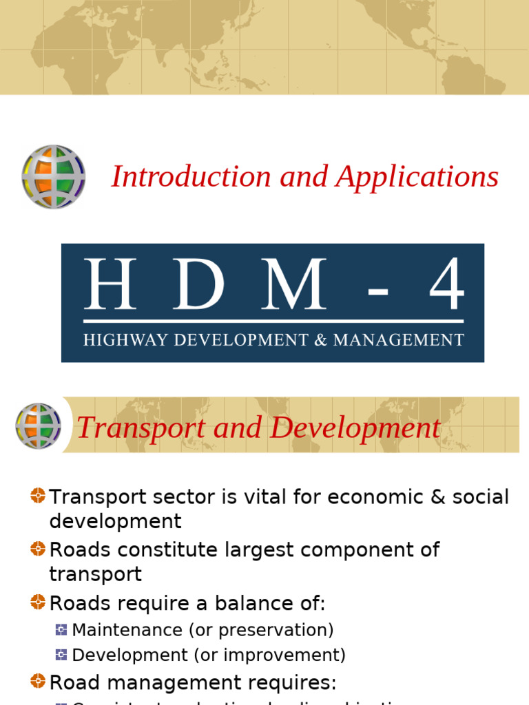 HDM-4 Introduction and Applications 1 | PDF