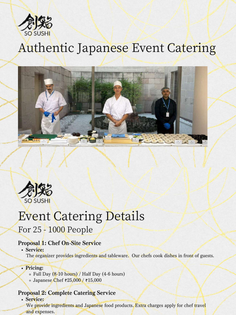 Japanese Event Catering Services | PDF | Japanese Cuisine | Sushi