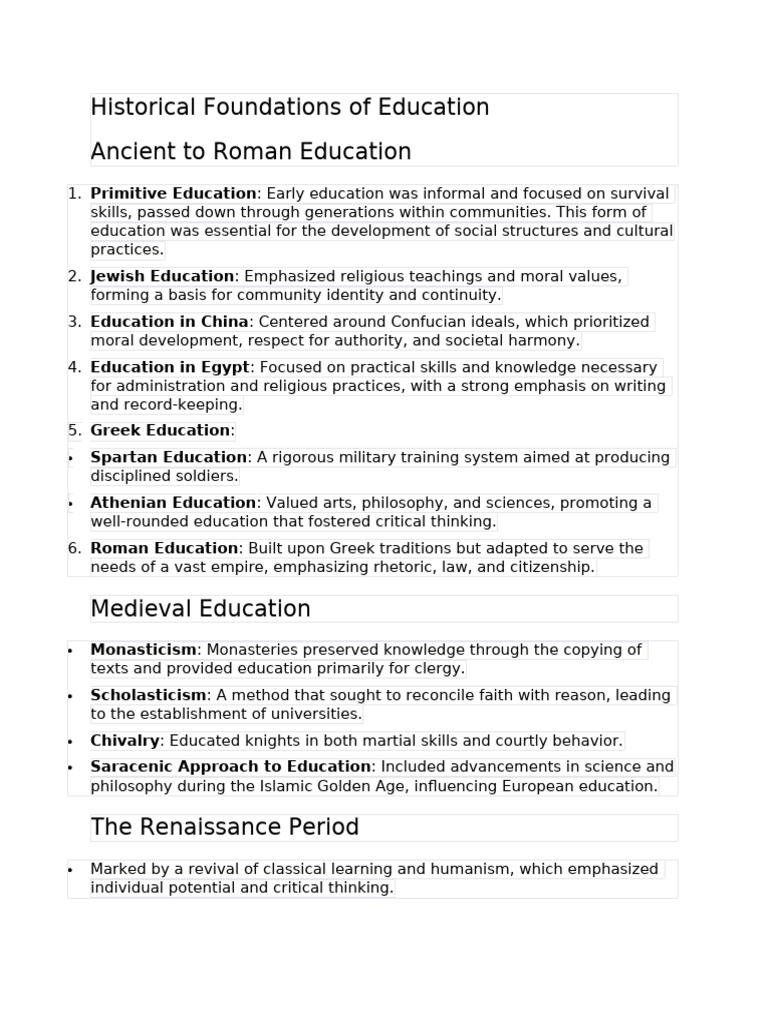 Foundations of Education: A Historical Overview | PDF | Science | Knowledge
