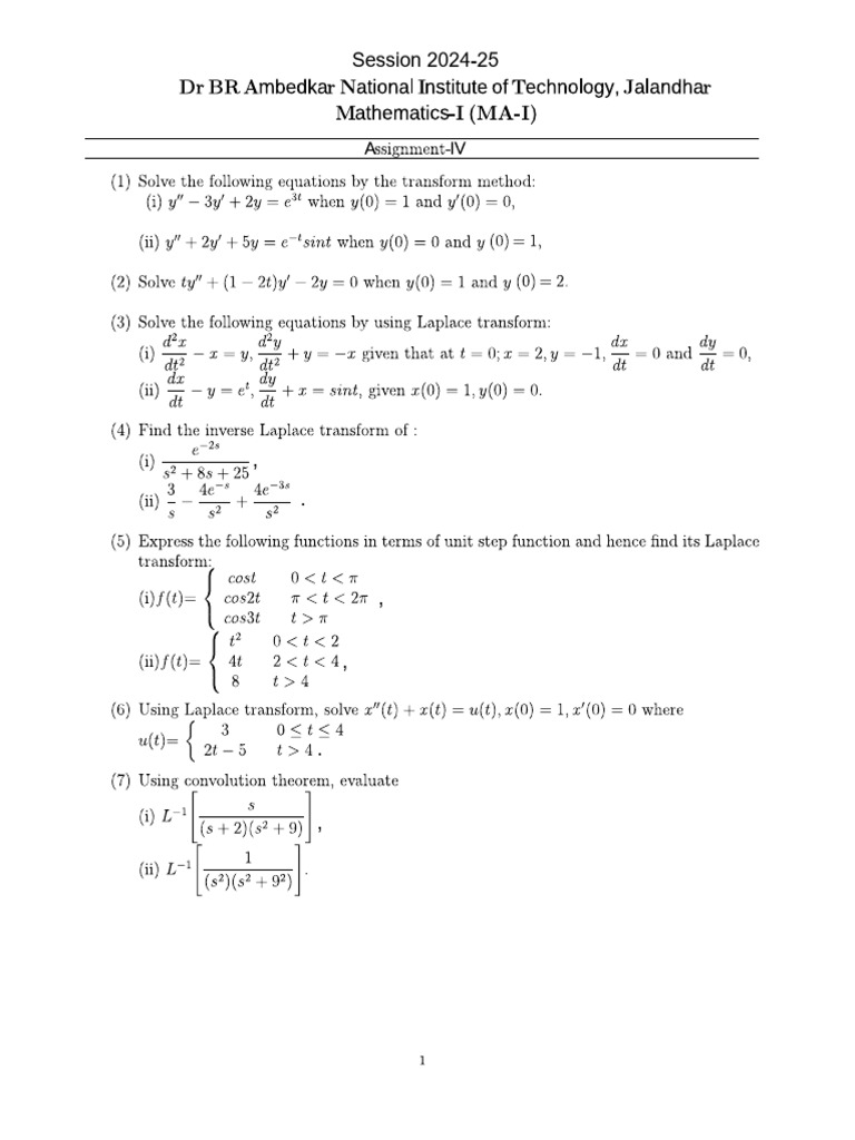 Tutorial Sheet 4 | PDF