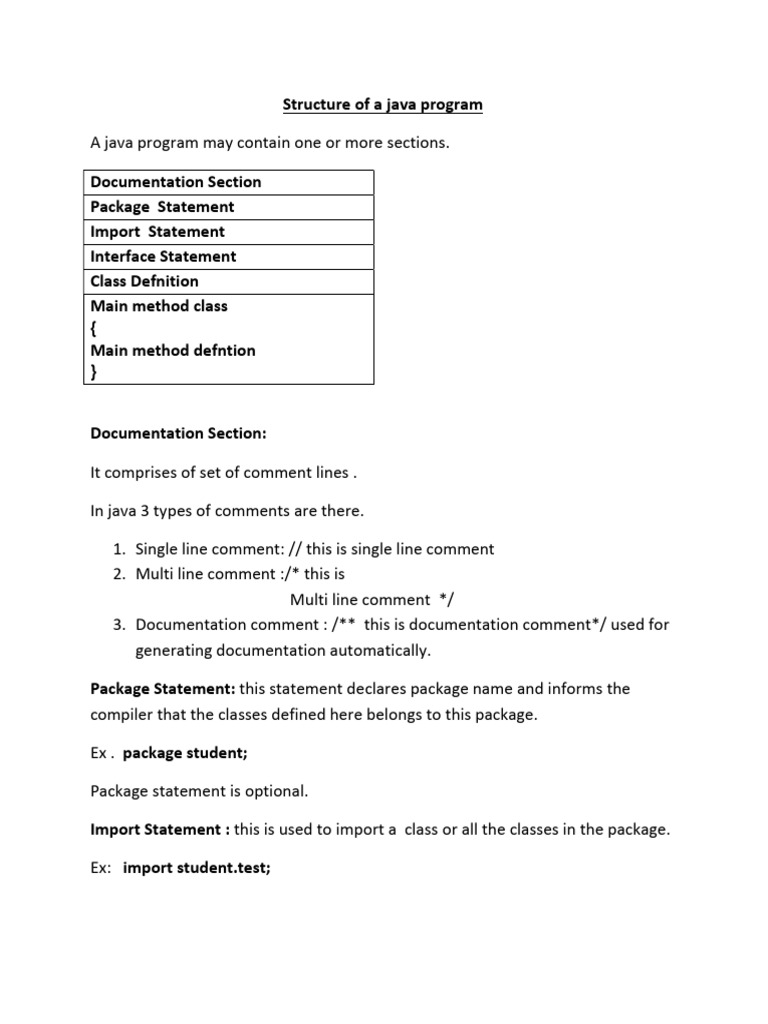 Java Program Structure and Data Types | PDF | Integer (Computer Science ...