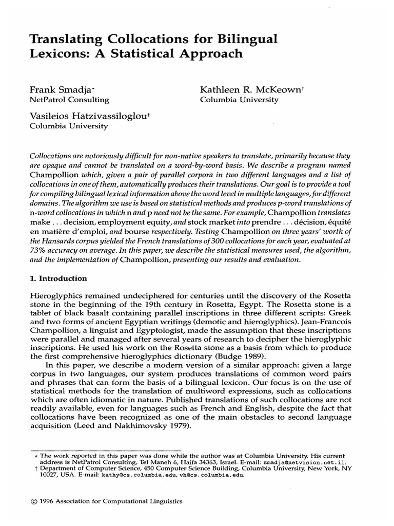 P1-Translating Collocations For Bilingual | PDF | Semantics | Translations