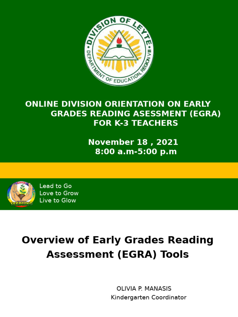 Egra Orientation 2 | PDF | Literacy | Education Theory