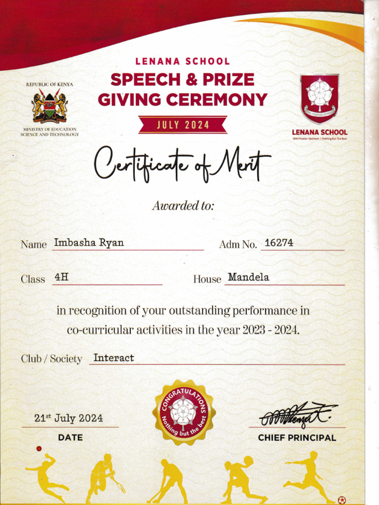 Certificate of Merit - SPEECH | PDF