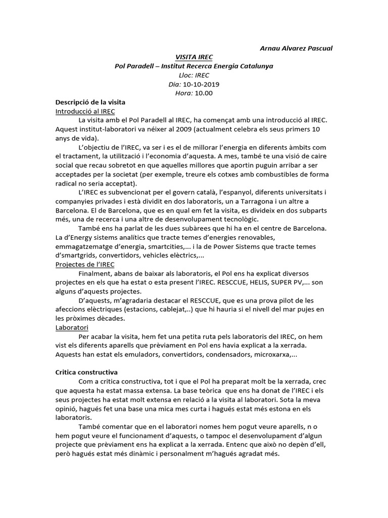 Visita Irec | PDF