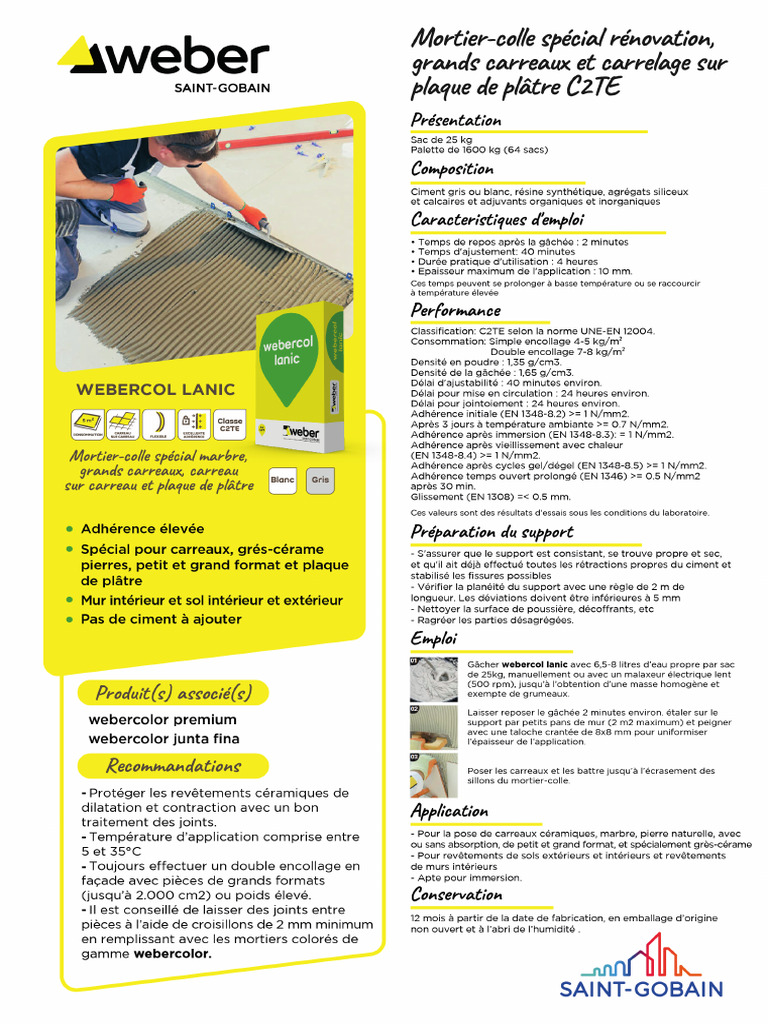 FT - Webercol Lanic - 0 | PDF