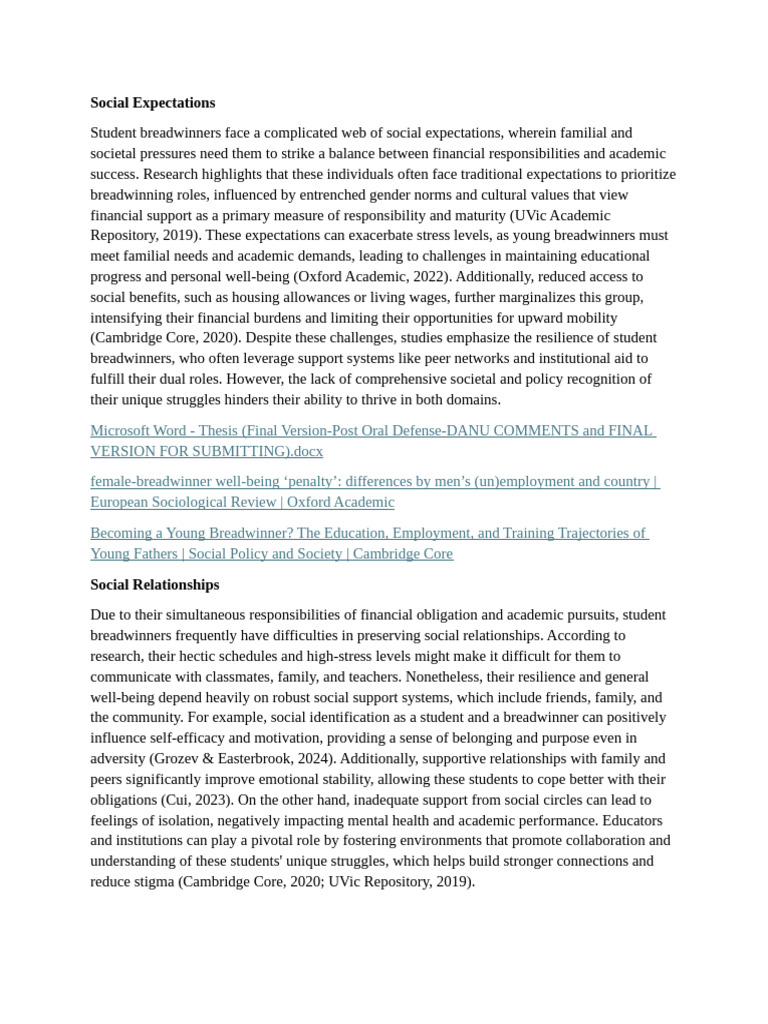 Social Expectation and Relationship | PDF | Psychological Resilience ...