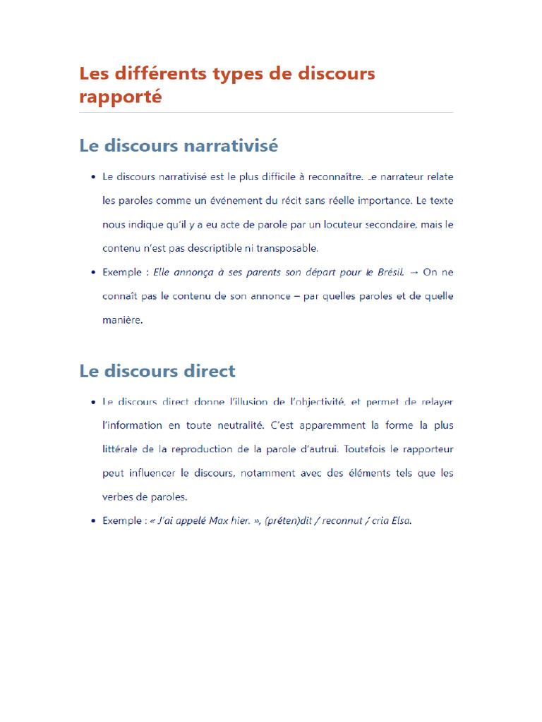 Le Discours Rapporté-1 | PDF