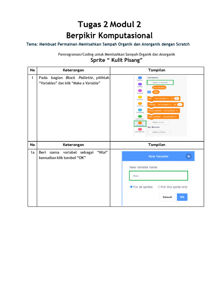 Tugas 2 Modul 2 A.2 Sprite Kulit Pisang | PDF