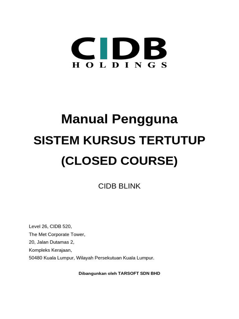 Manual Pengguna (Closed Closure) | PDF