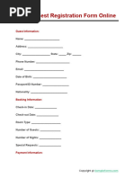 Hotel Check-In Form Template | PDF