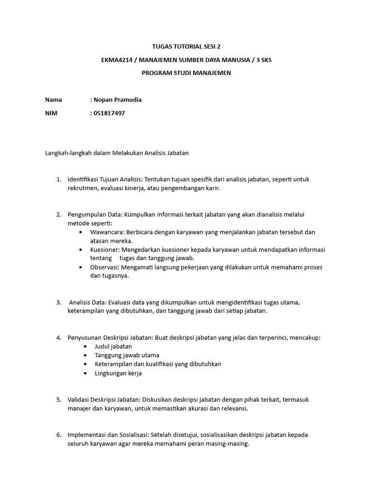 Tugas 2 Sesi 5 Manajemen Sumber Daya Manusia | PDF | Karier & Perkembangan