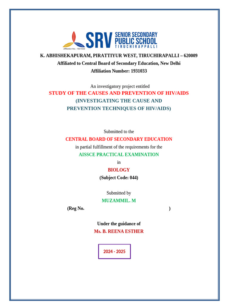 HIV/AIDS Project Certificate | PDF | Hiv/Aids | Elisa