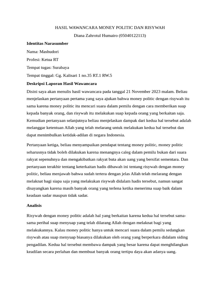 Dampak Money Politic dan Risywah | PDF