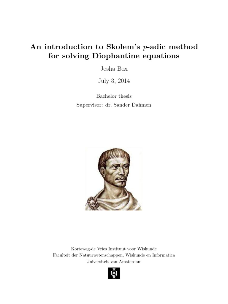 Skolem P-Adic Method | PDF | Ring (Mathematics) | Field (Mathematics)