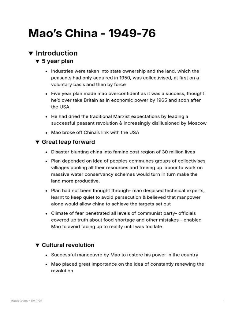 Maos China - 1949-76 | PDF | Mao Zedong | China