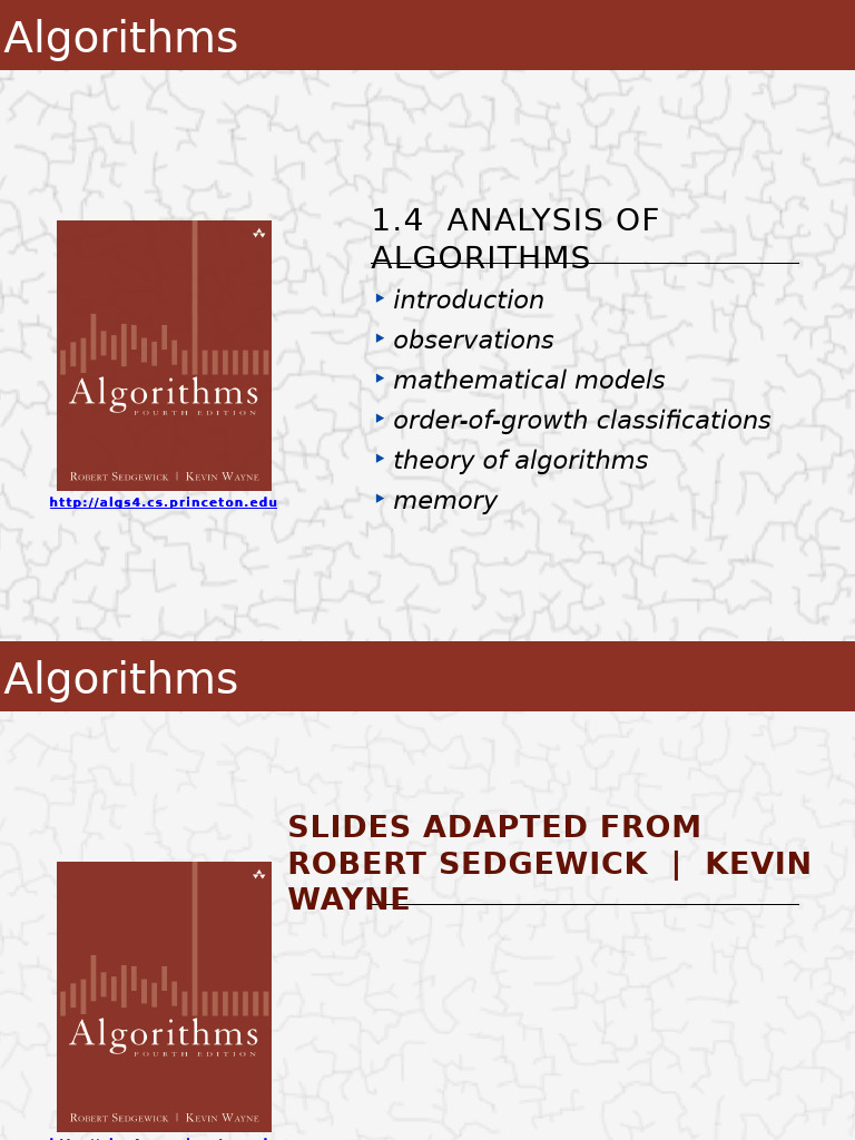 Analysis of Algorithms by Sedgewick | PDF | Algorithms | Hypothesis