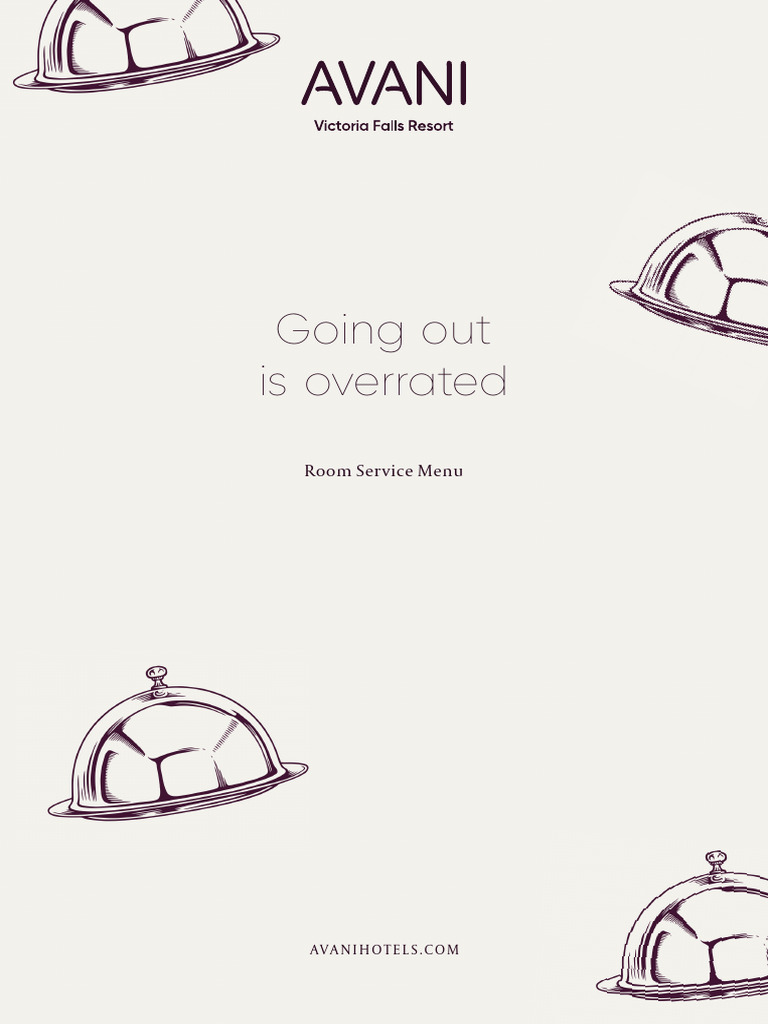 Avani Victoria Falls Resort In-Room Menu v3 | PDF | Hamburgers | Salad