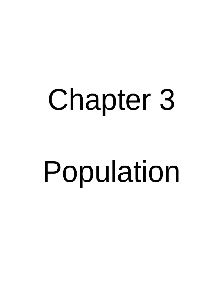 Chapter 3 Population | PDF