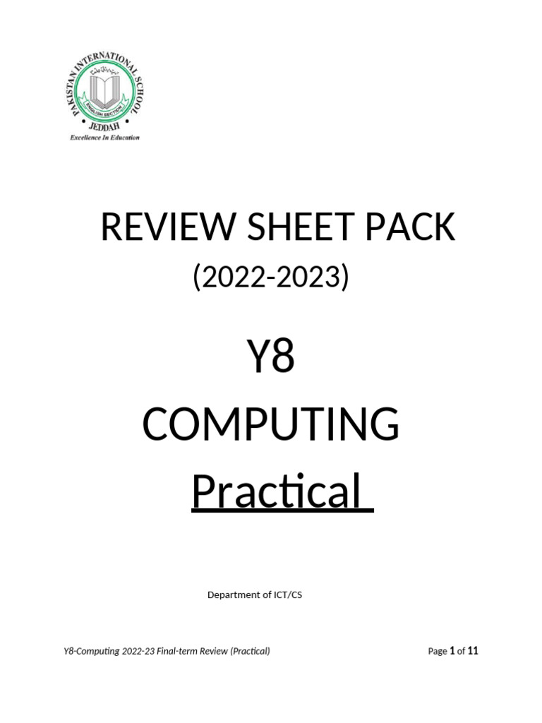 Review Sheet Final Term (Practical) | PDF | Comma Separated Values ...