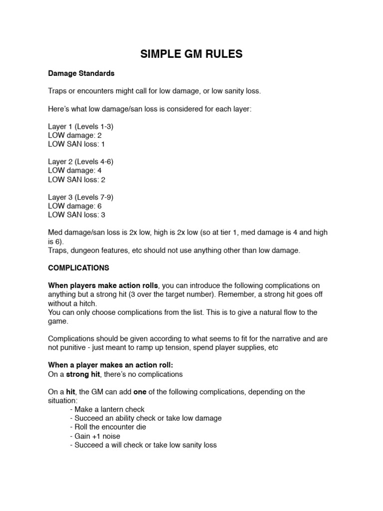 PIT - SIMPLE GM RULES | PDF | Monsters