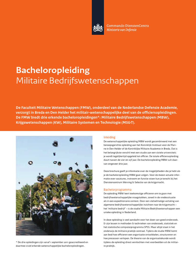 Brochure BA Opleiding Militaire Bedrijfswetenschappen Versie 2014 | PDF