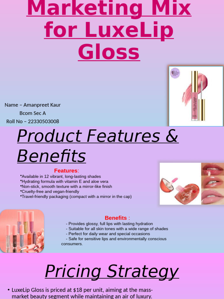LuxeLip Gloss: Beauty Enthusiasts' Choice | PDF | Brand | Pricing