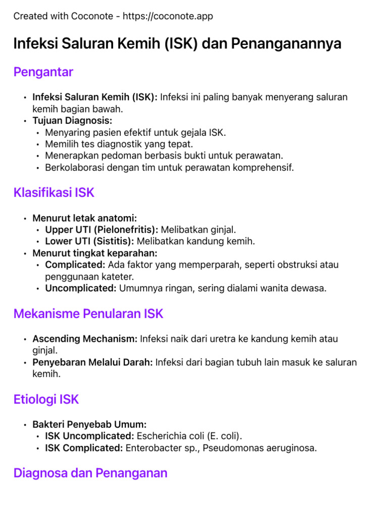 Penanganan Infeksi Saluran Kemih ISK | PDF