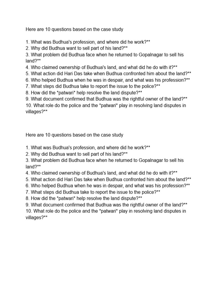 G6 Case Based Questions | PDF