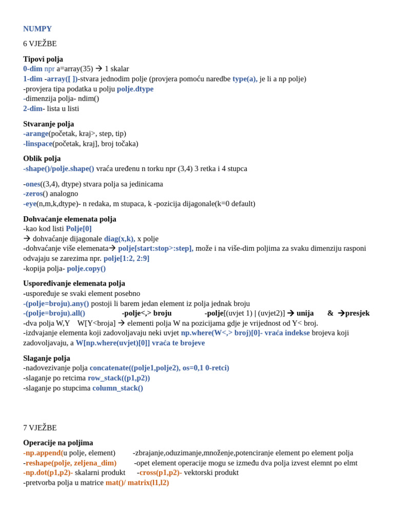 Naredbe U Numpy-U | PDF