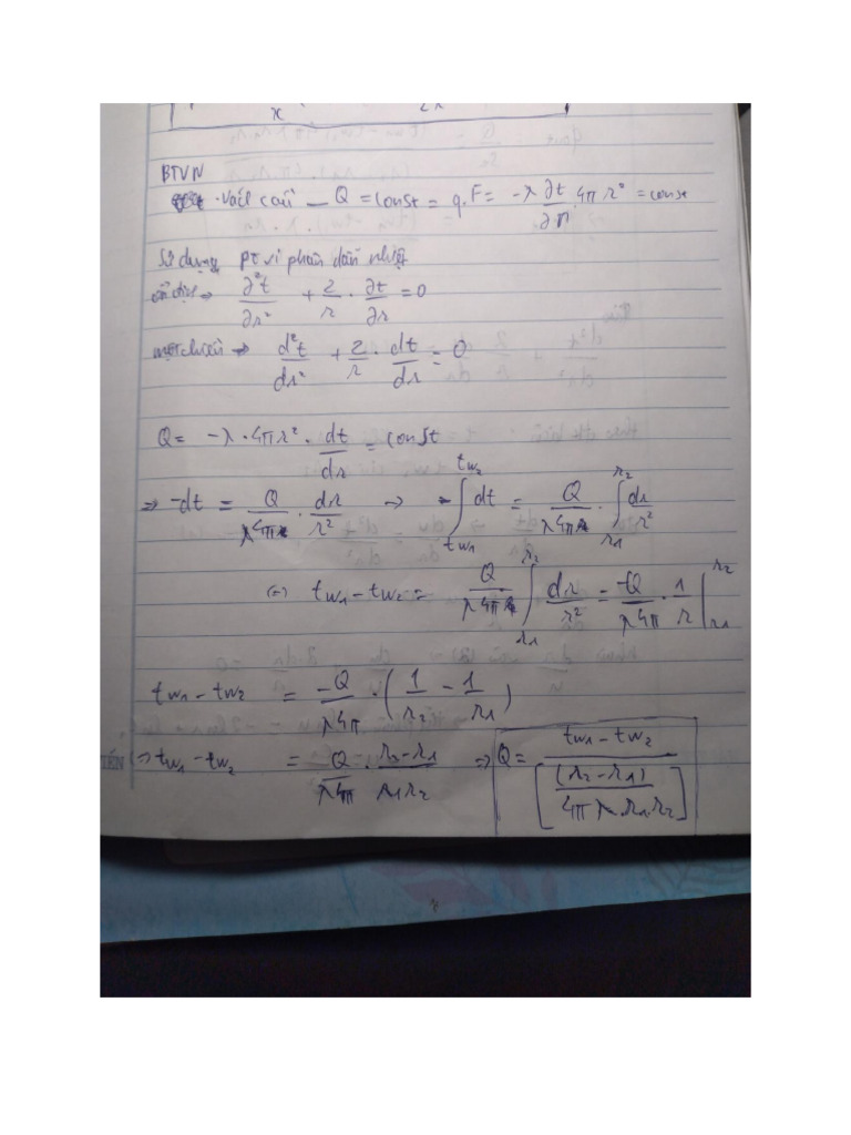 Nguyễn Trọng Tú 20204448 -BTVN dẫn nhiệt ổn định 1 chiều qua vách cầu | PDF