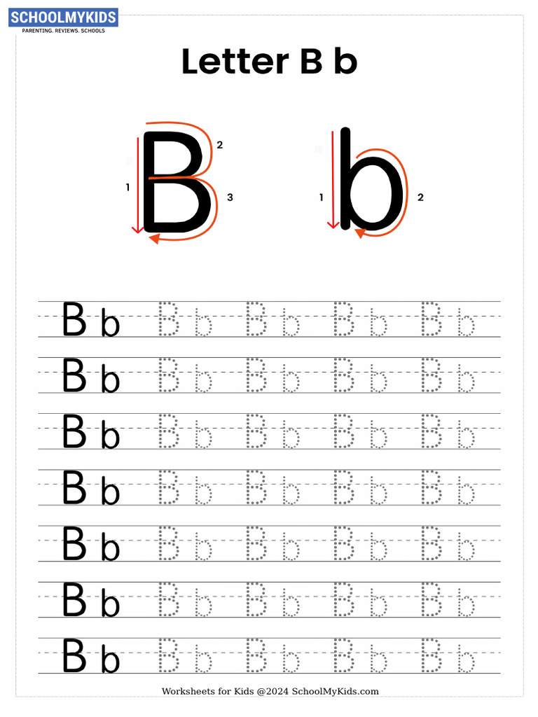 Letter B Tracing Capital and Lowercase Alphabet Tracing w7001820 | PDF