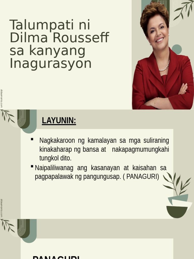 Talumpati Ni Dilma Rousseff Sa Kanyang Inagurasyon | PDF
