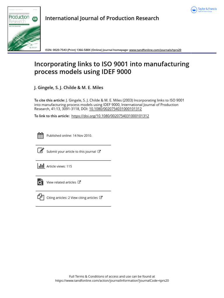 Incorporating Links To ISO 9001 Into Manufacturing Process Models Using ...