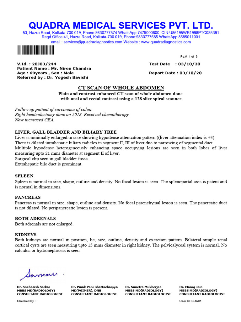 20J032440149 - CT Scan - Oct20 - Quadra | PDF | Liver | Gallbladder