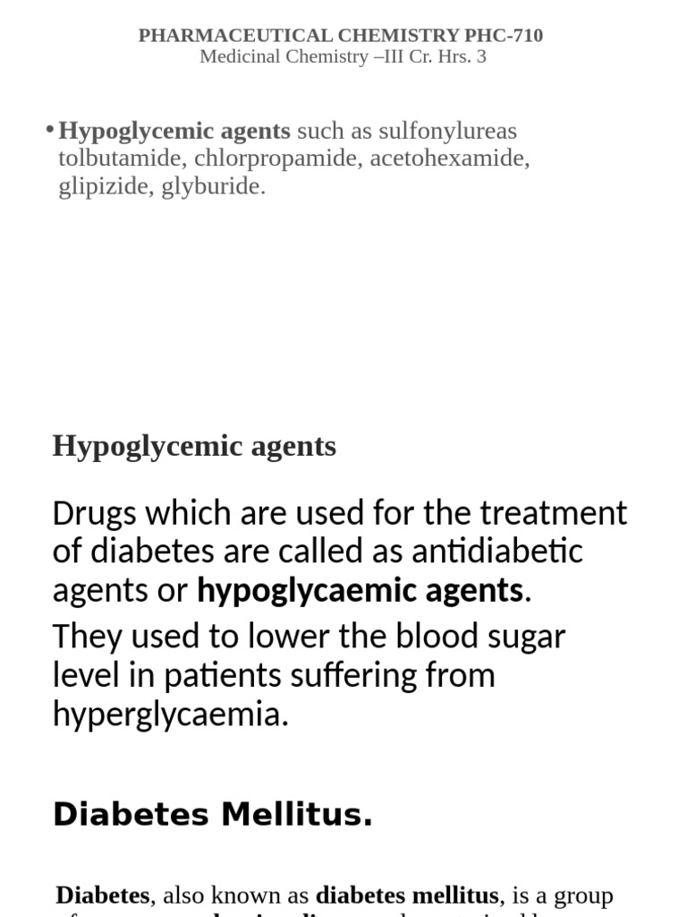 Classification of Hypoglycemic Agents | PDF | Hyperglycemia | Diabetes