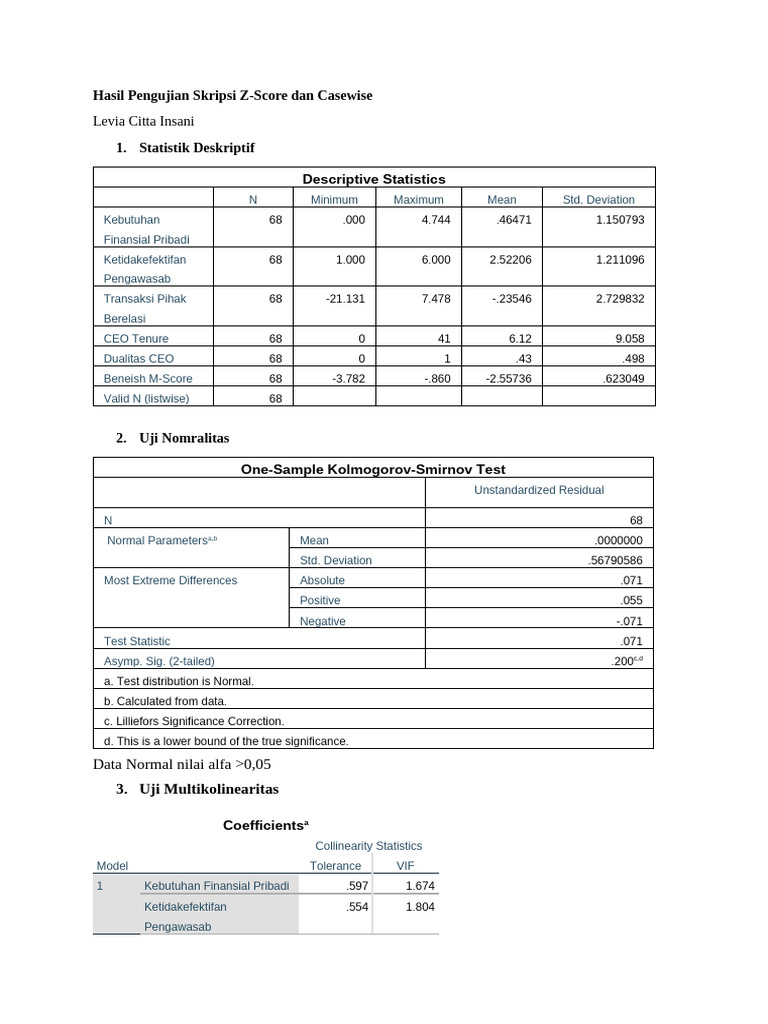 Hasil Pengujian Skripsi Data Normal X2 Diterima | PDF