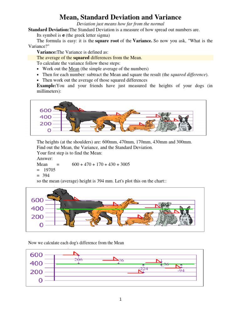 1 Mean and Standard Deviation | PDF | Standard Deviation | Variance