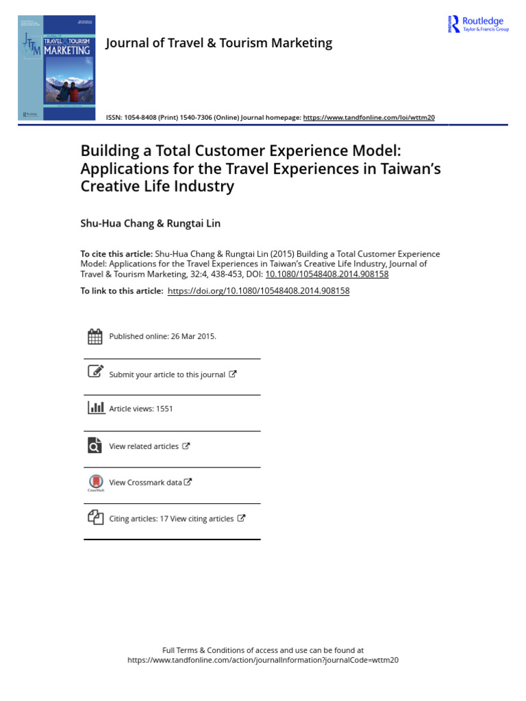 Building A Total Customer Experience Model Applications For The Travel ...